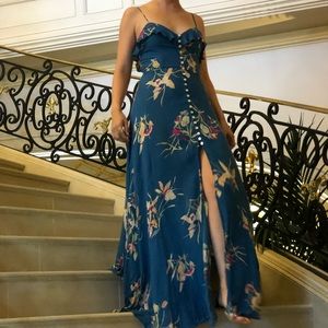 Dresses | Blue Floral Maxi Dress | Poshmark